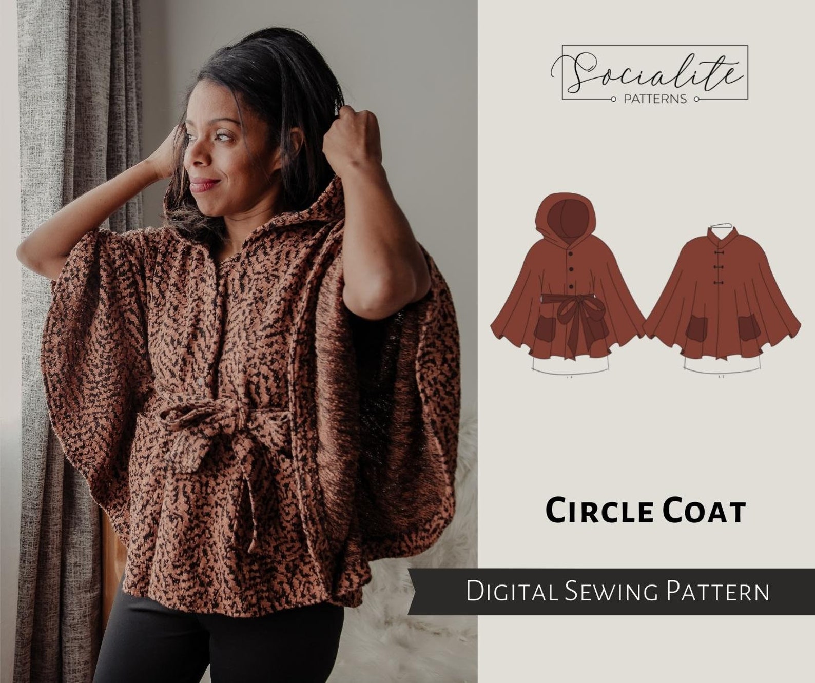 Circle Coat/cape Pattern. Digital Pdf Sewing Pattern and - Etsy