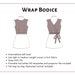 Wrap Bodice Pattern. Women's PDF Printable and Projector Sewing Pattern ...