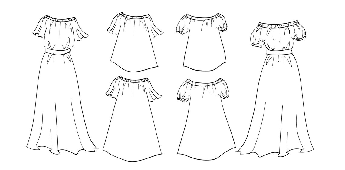 Gathered Tunic Dress Pattern. PDF sewing projector and | Etsy