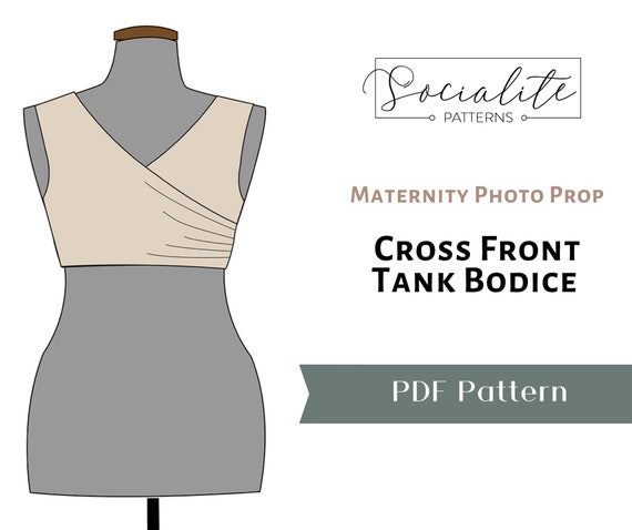 Maternity Cross Front Tank bodice pattern. Women's pdf | Etsy