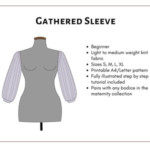 Gathered Sleeve PDF Pattern and Tutorial for Maternity Gowns. - Etsy
