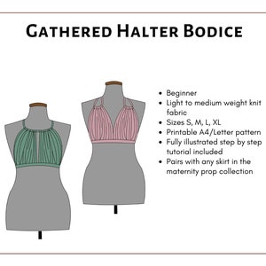 Maternity Gathered Halter Bodice Pattern and Tutorial. for Maternity ...