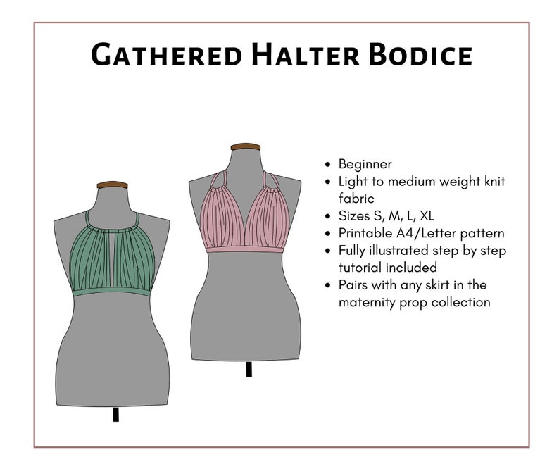 Maternity Gathered Halter Bodice Pattern and Tutorial. for - Etsy