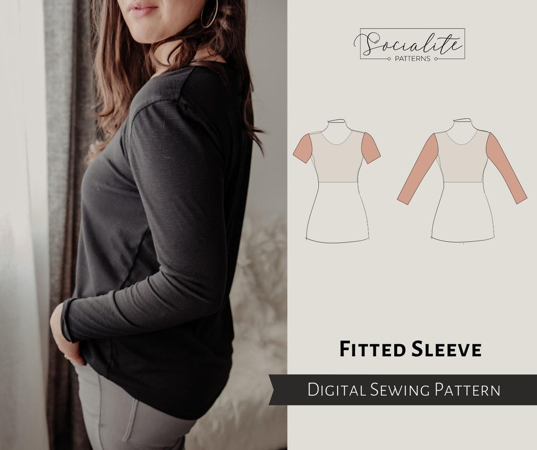 Fitted Sleeve Pattern. Women's PDF Printable and Projector Sewing ...