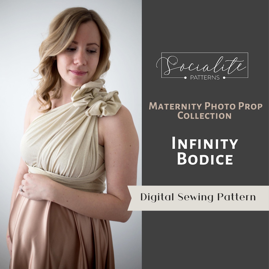 Infinity Strap PDF Pattern and Tutorial. DIY Maternity Gown Pattern for ...