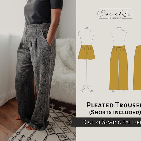 Wide Leg Pants Pattern - Etsy