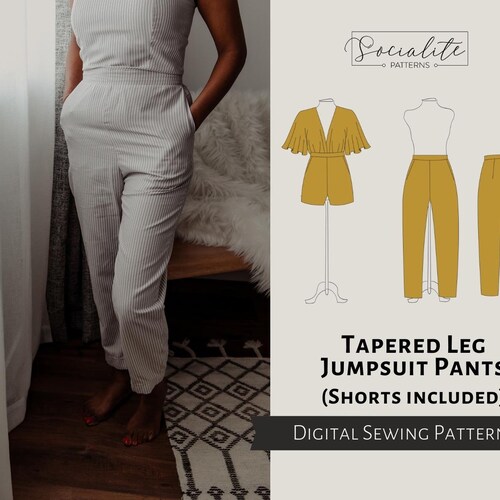 Slim Fit Jeans and Shorts Pattern. Women's PDF Printable - Etsy