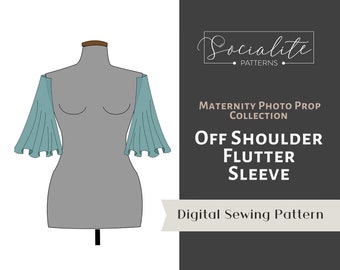 Off Shoulder Flutter Sleeve Pattern. PDF Printable and - Etsy
