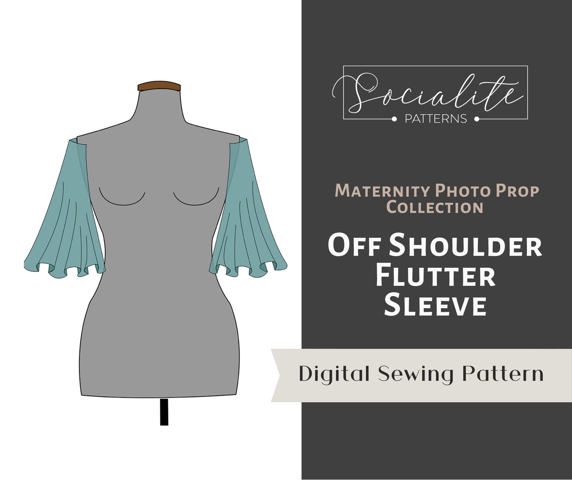 Off Shoulder Flutter Sleeve PDF Pattern and Tutorial. DIY - Etsy