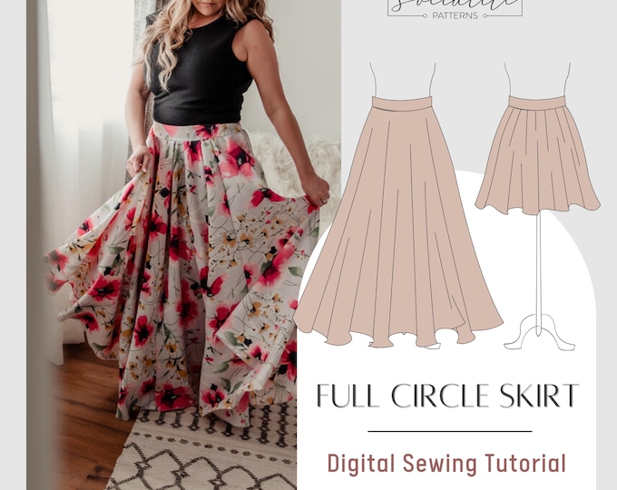 Handkerchief Skirt Tutorial. Women's PDF Printable and Projector Sewing ...