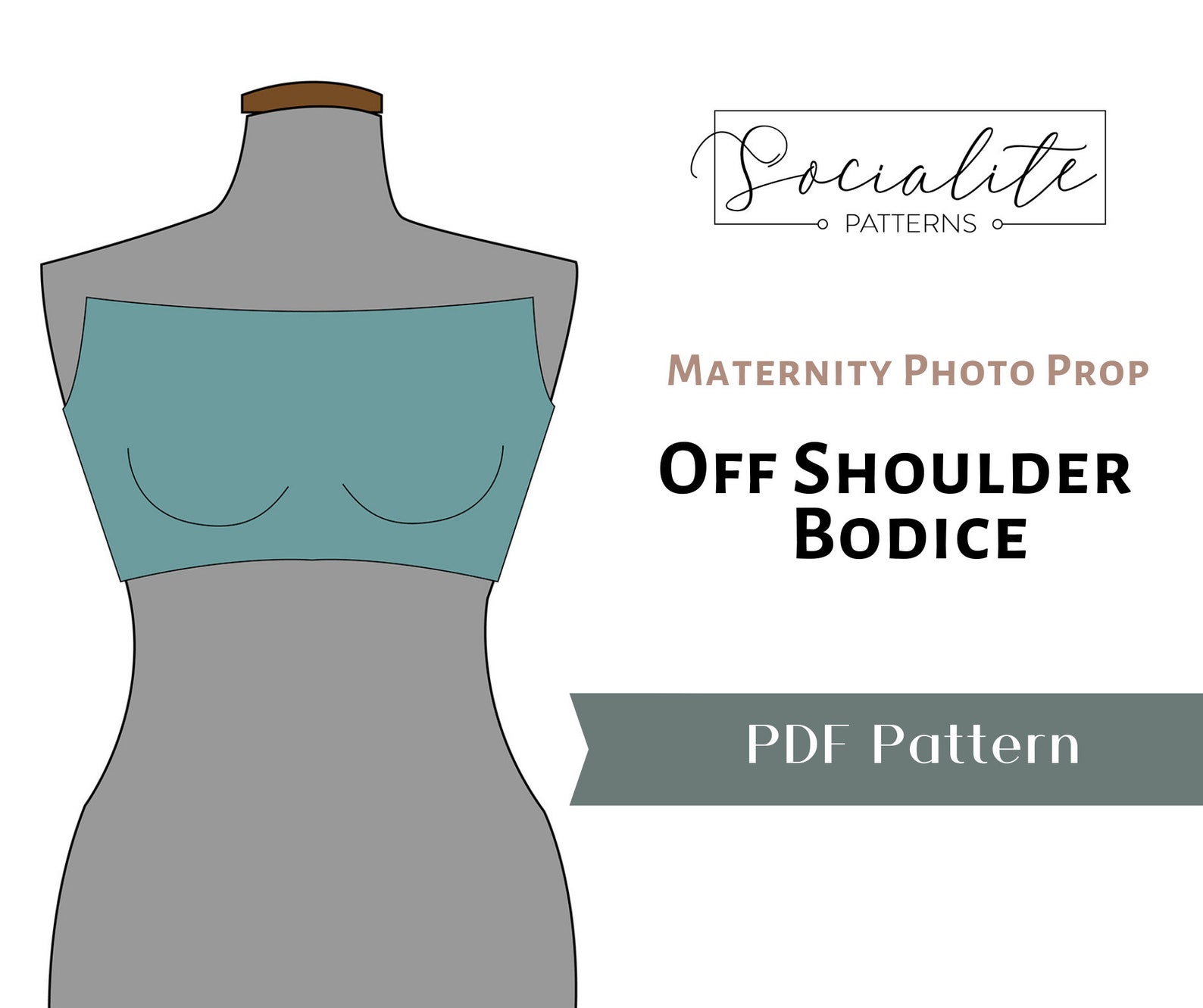 Off Shoulder Bodice PDF pattern and tutorial for maternity | Etsy