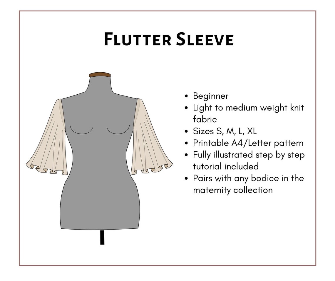 Flutter Sleeve PDF Pattern and Tutorial for Maternity Gowns or - Etsy