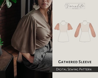 Flutter Sleeve Pattern. Women's PDF Printable and Projector Sewing ...