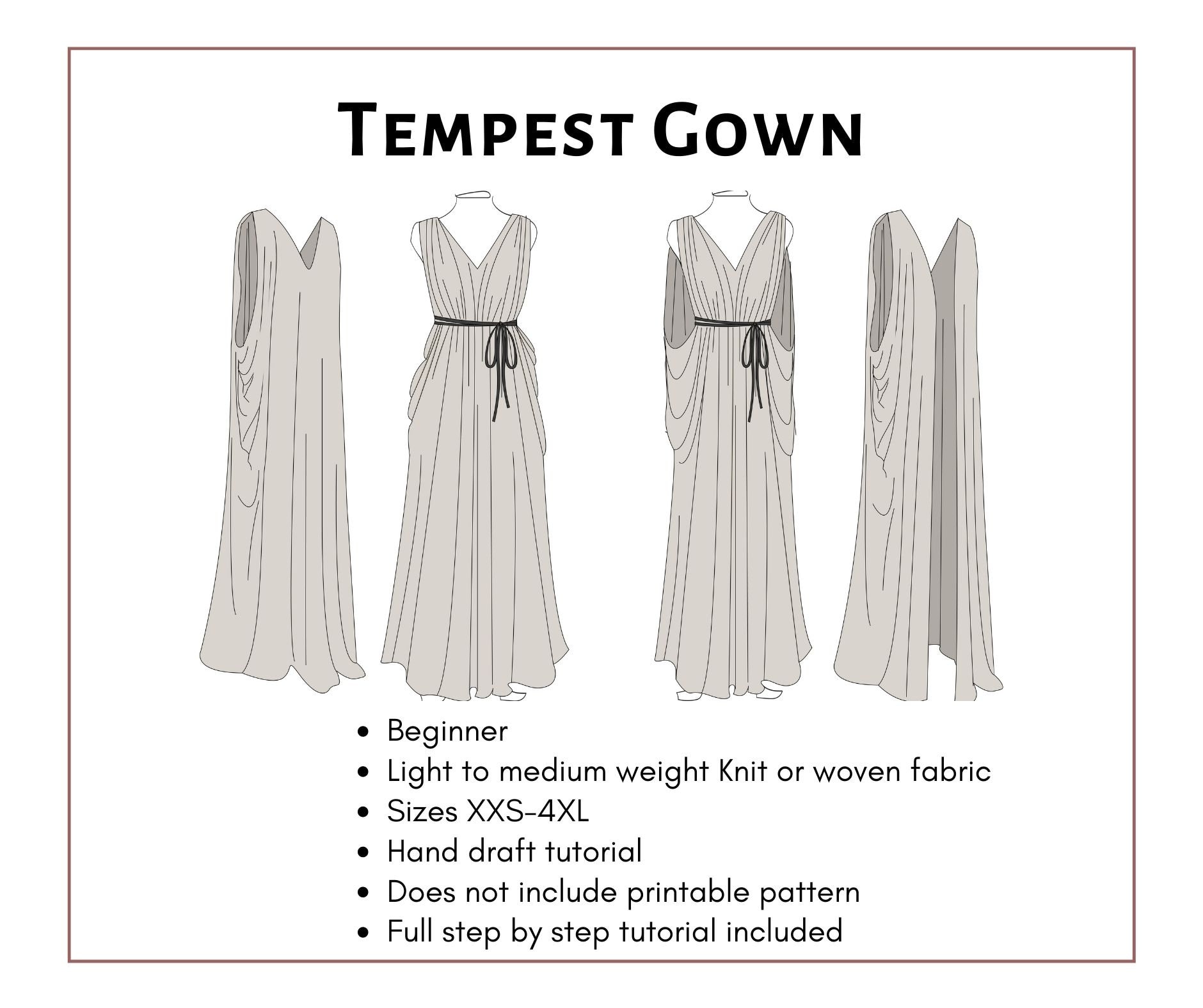 Tempest Gown Pattern. PDF Sewing Pattern and Tutorial. | Etsy Canada