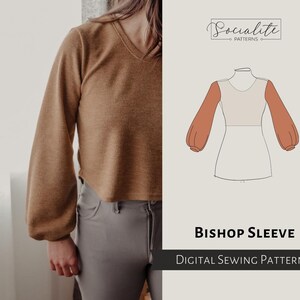 Bishop Sleeve Pattern. Women's PDF Printable and Projector Sewing ...