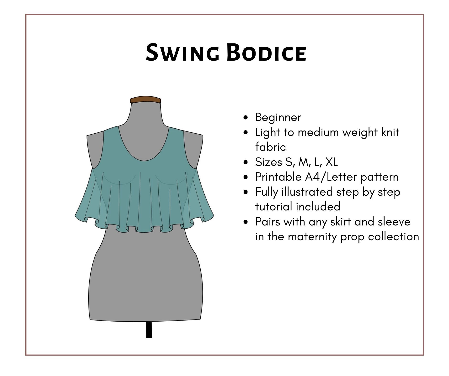 Maternity Swing Bodice PDF Pattern and Tutorial. Sewing | Etsy