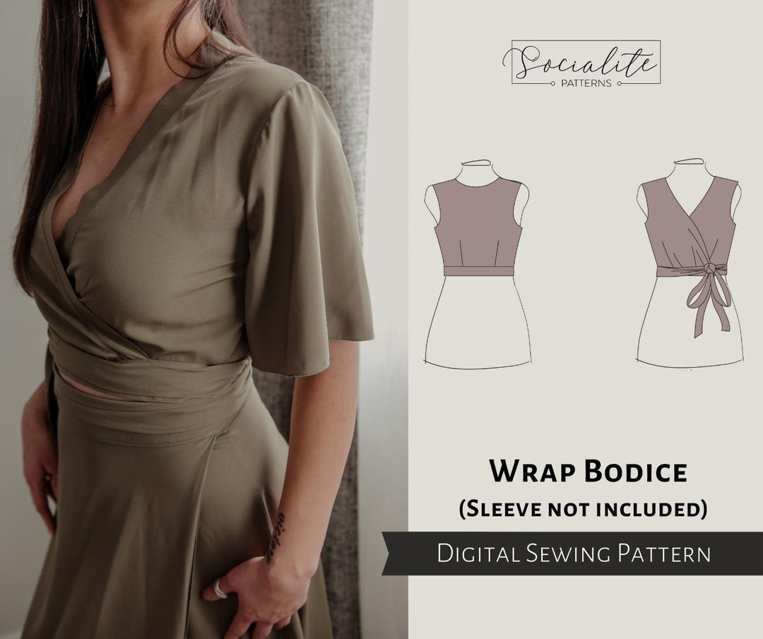 Wrap Bodice Pattern. Women's PDF Printable and Projector Sewing Pattern ...