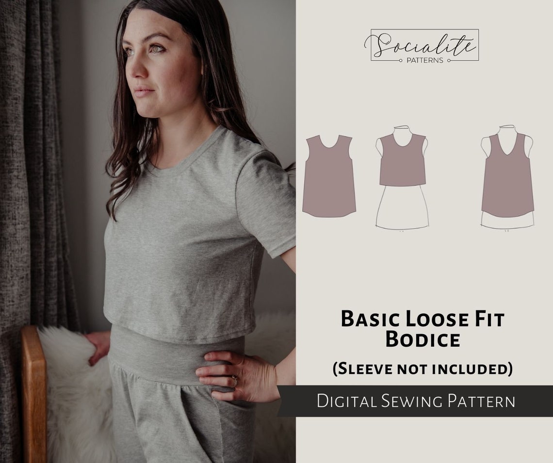 Basic Loose Fit Bodice Pattern. Women's PDF Printable and | Etsy