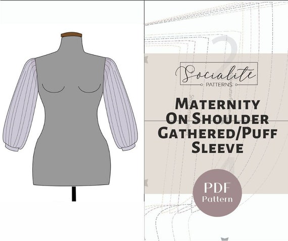 Gathered sleeve PDF pattern and tutorial for maternity gowns. | Etsy