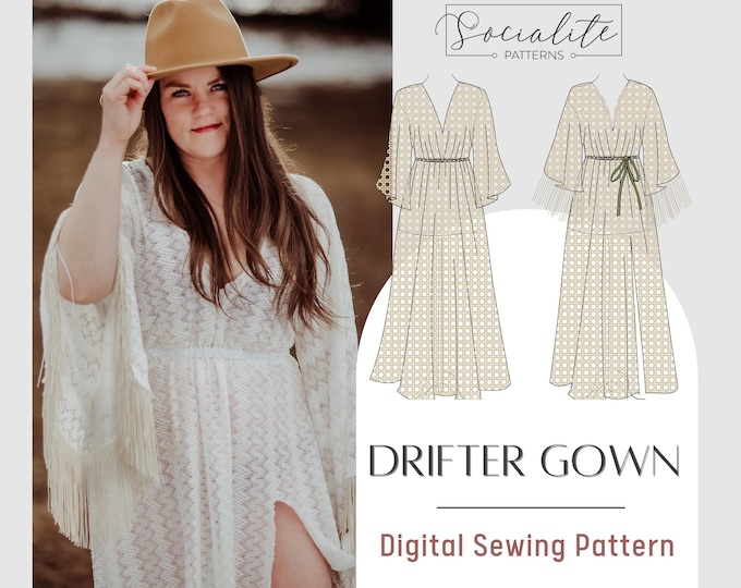 Gathered Wrap Dress Pattern. PDF Sewing Pattern and Tutorial. Printable ...