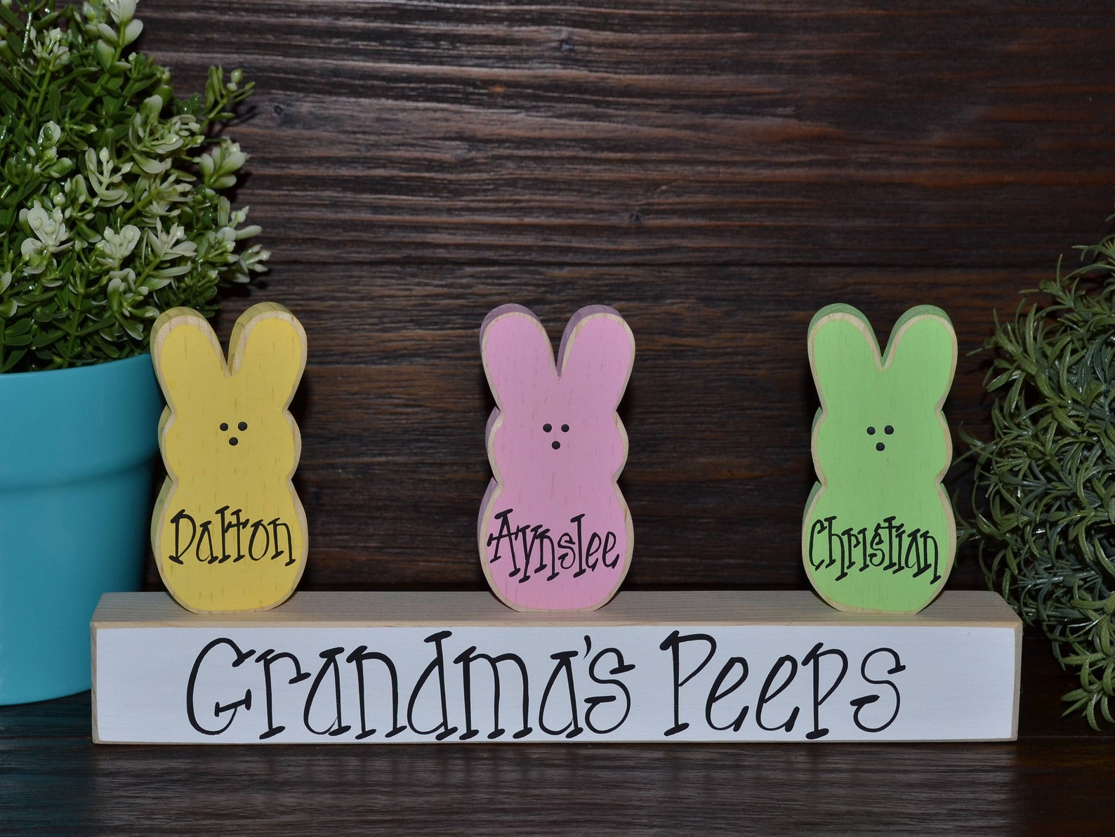 Easter Peeps Wooden Block Set Personalized Peeps Block Set Easter ...
