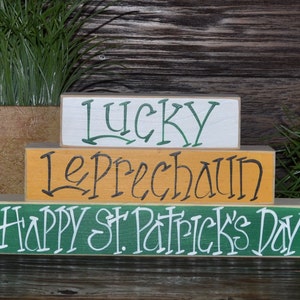 St. Patrick's Day Decor Leprechaun Block Set St. Patrick's Day Stacker ...