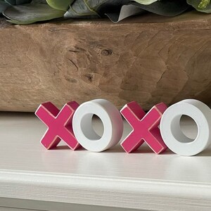 XOXO Tiered Tray Valentines Decor Hugs & Kisses Wood Block Set ...