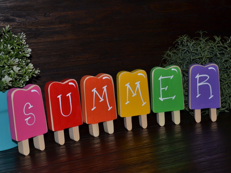 SUMMER Popsicle Block Set Popsicle Blocks Wood Summer Blocks - Etsy