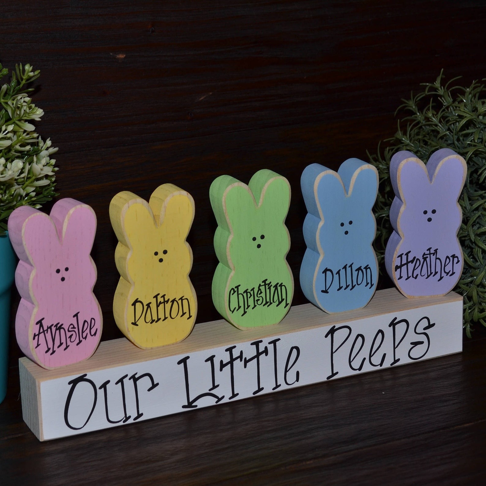 Easter Peeps Wooden Block Set Personalized Peeps Block Set Easter ...