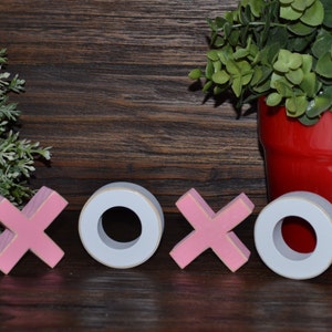 XOXO Tiered Tray Valentines Decor Hugs & Kisses Wood Block Set ...