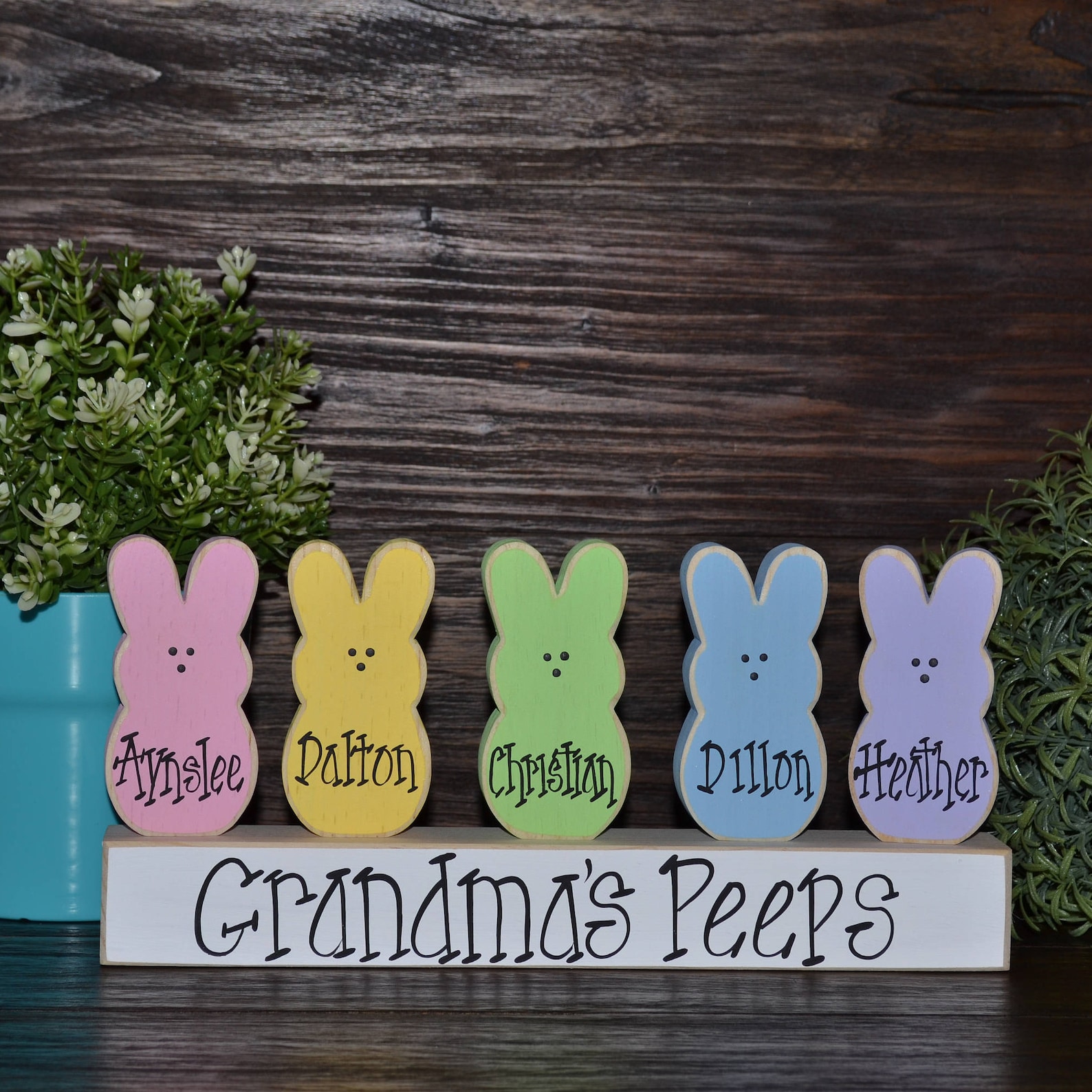 Easter Peeps Wooden Block Set Personalized Peeps Block Set Easter ...