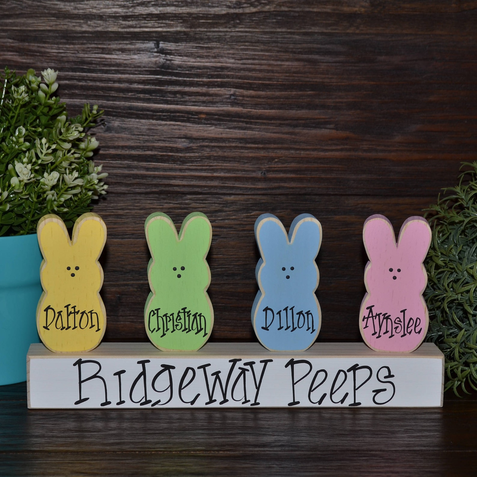 Easter Peeps Wooden Block Set Personalized Peeps Block Set Easter ...