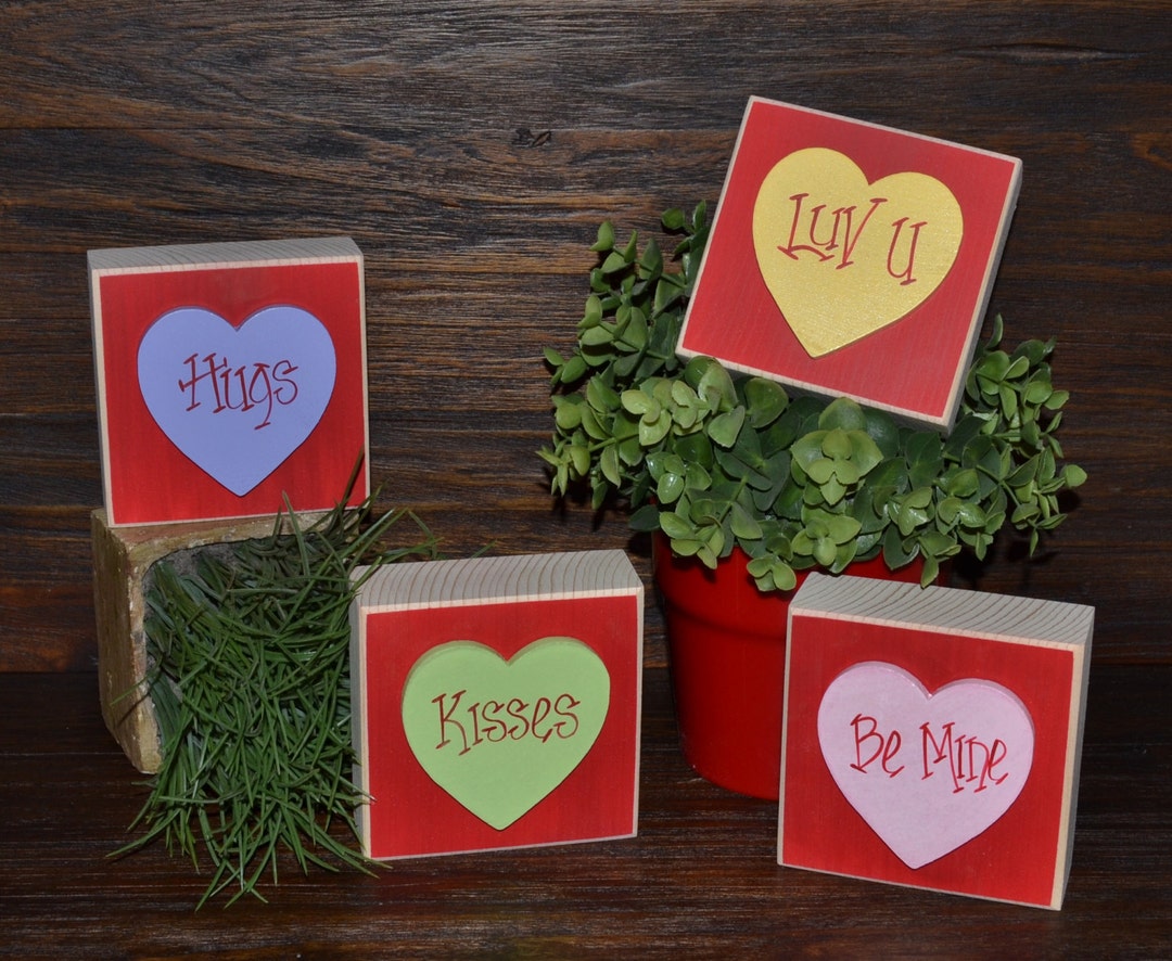 Sweetheart Valentine's Day Decor Wood Stacking Blocks of Love Set ...