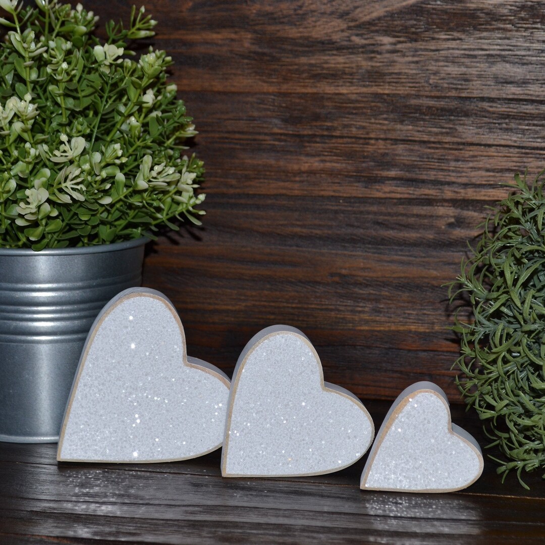 3 Heart Set-farmhouse Tiered Tray Decor Simple Valentines Day Decor ...