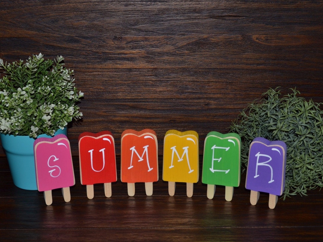 SUMMER Popsicle Block Set Popsicle Blocks Wood Summer Blocks - Etsy