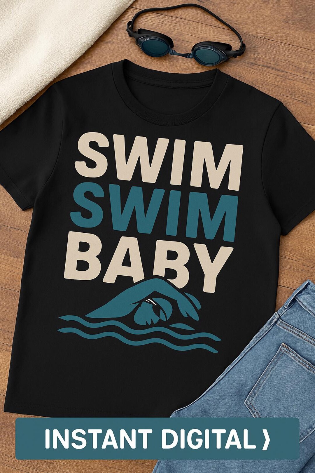 Swim Swim Baby SVG PNG Retro Swim Team Shirt Design • Competitive ...