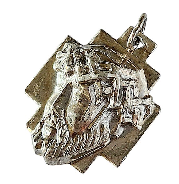 Creed Sterling Silver Jesus Cross Pendant Only 1-1/8"… - Gem