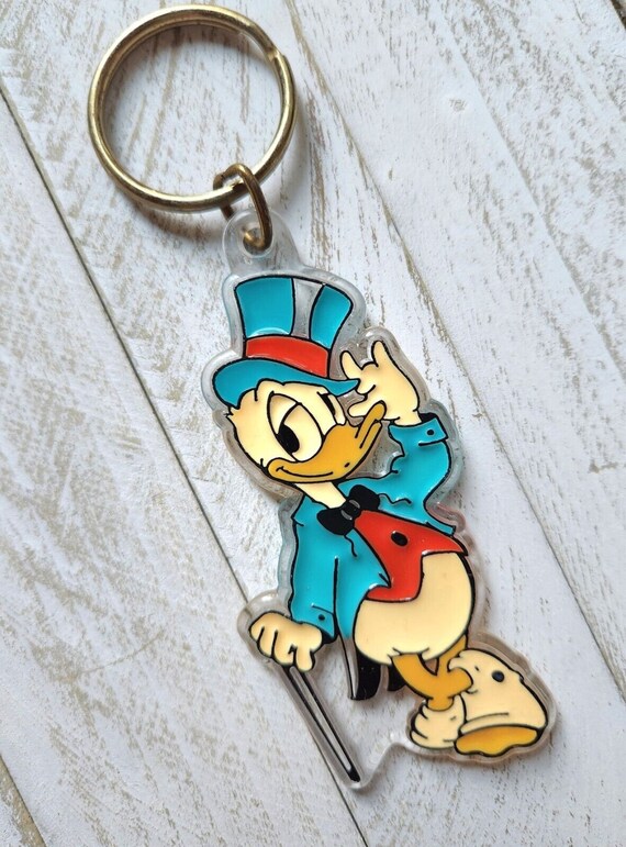 Donald Duck Walt Disney Production Vintage Key Ring - Gem