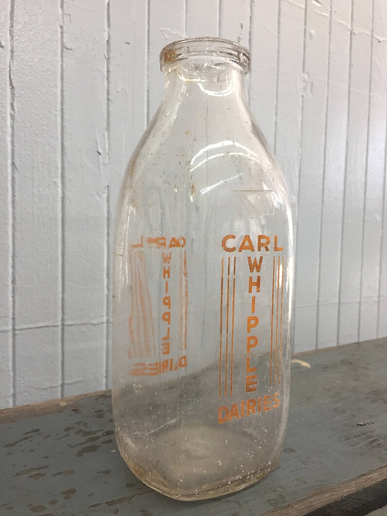 Vintage Milk Bottle Carl Whipple Dairy Farms Rhode Island | Etsy