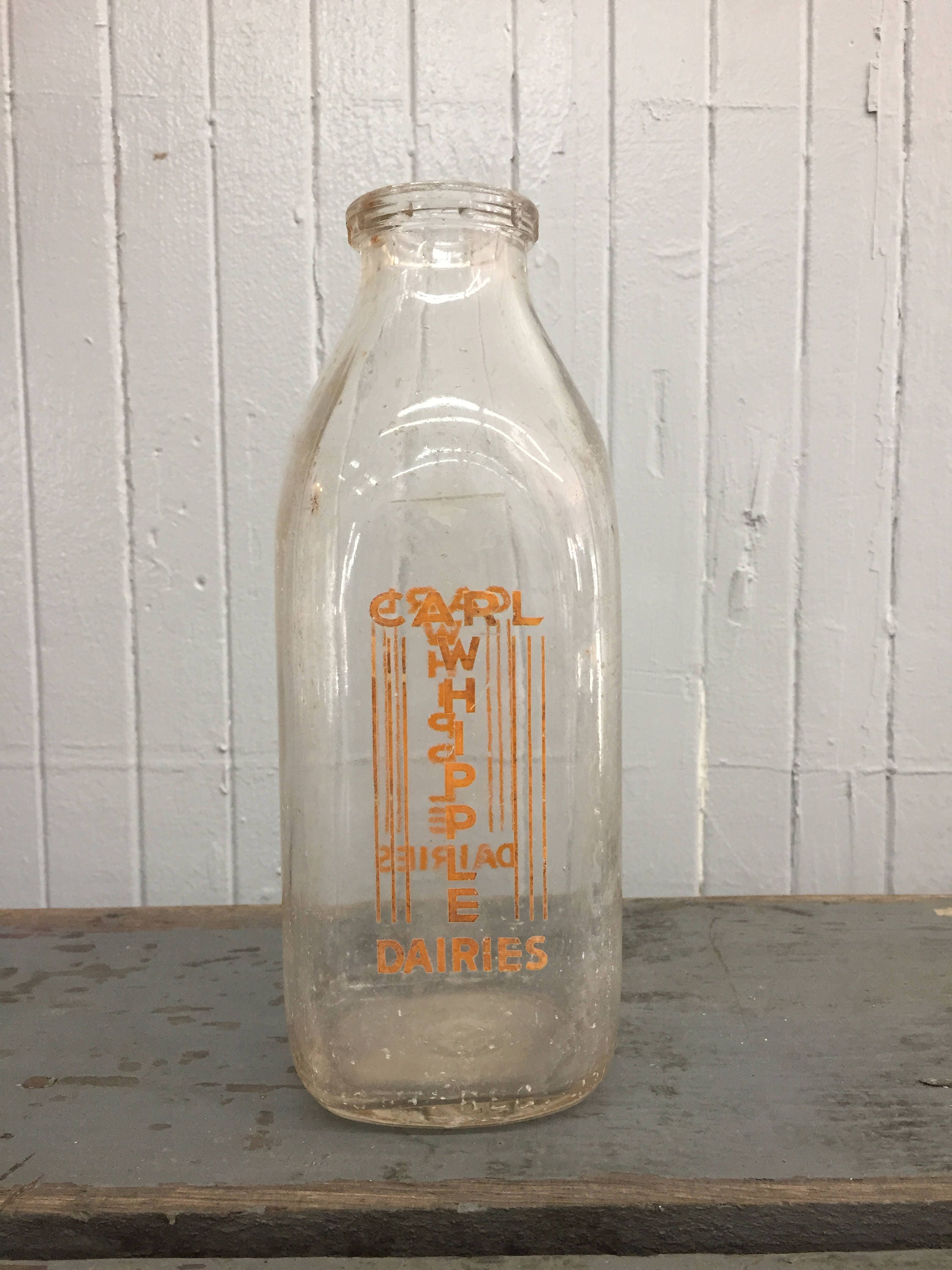Vintage Milk Bottle Carl Whipple Dairy Farms Rhode Island | Etsy
