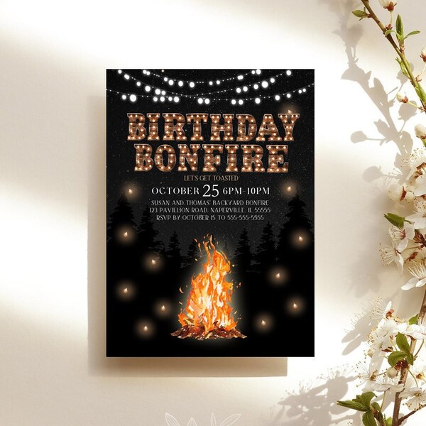 Bonfire Invitation - Etsy