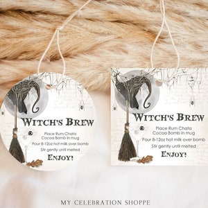 Halloween Hot Cocoa Bomb Tag Adult Witch's Brew Rum Chata - Etsy