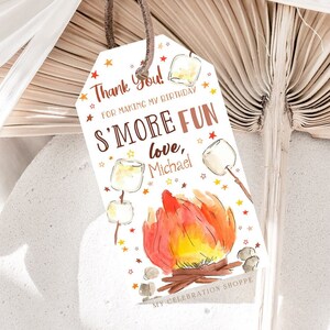 Smores Birthday Thank You Tags Templates Favor Tags Printable Smore Fun ...