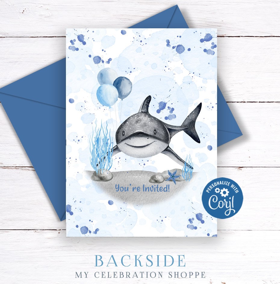 EDITABLE Shark Thank You Card Printable Shark Thank You | Etsy UK