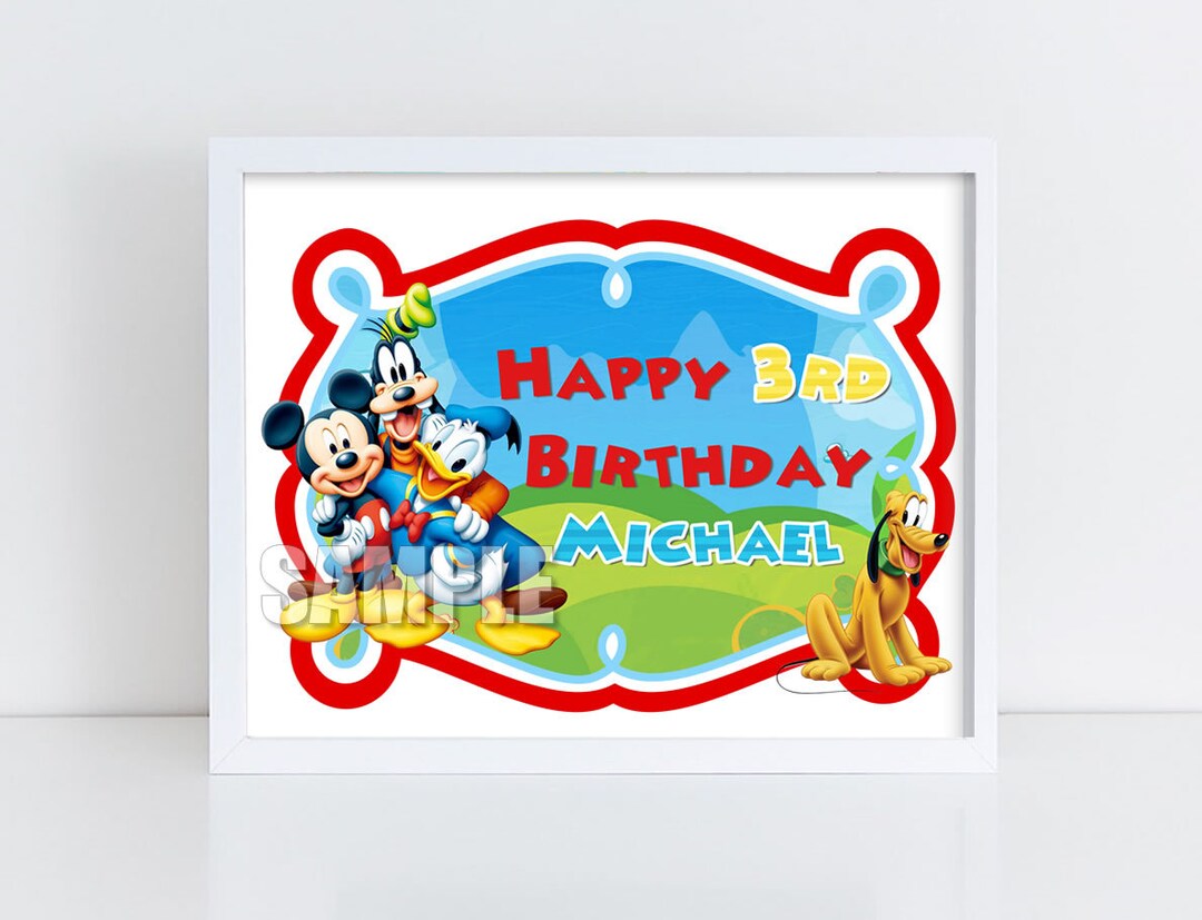 EDITABLE Mickey Mouse Clubhouse Sign Printable Clubhouse Birthday Party ...