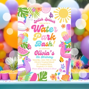 Unicorn Pool Party Invitation Pool Party Invitation Unicorn Pool Float ...