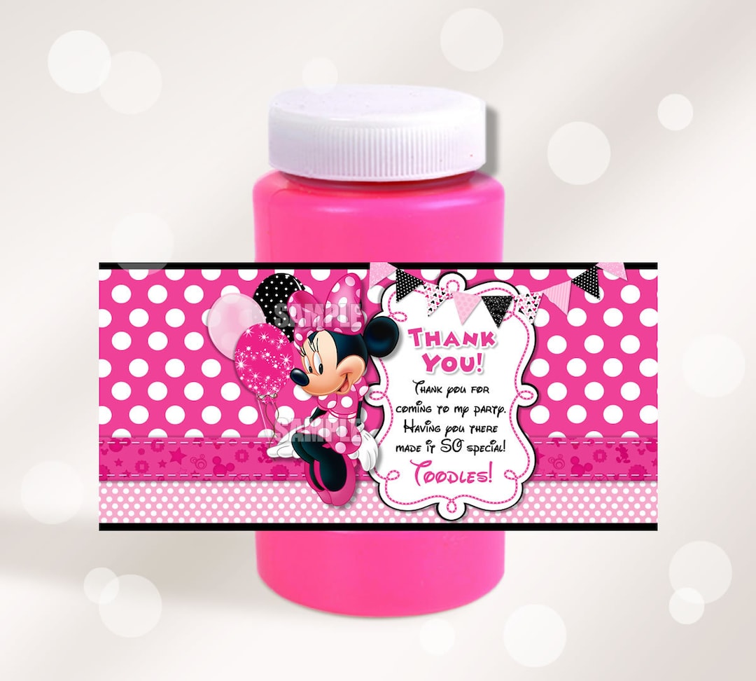 Minnie Mouse Bubbles Wrapper Light Pink Minnie Mouse Bubbles Label ...