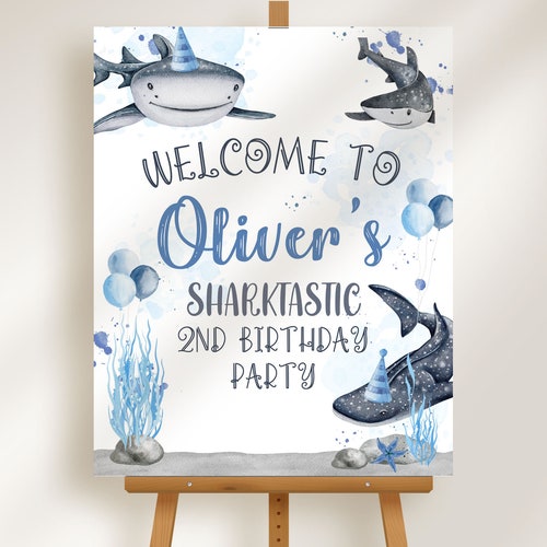 INSTANT DOWNLOAD EDITABLE Sharks Birthday Invitation Shark - Etsy