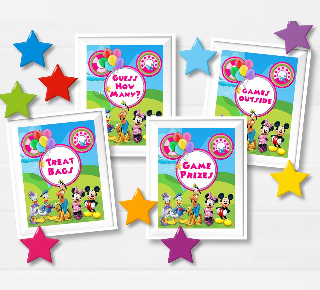 Minnie Mouse Clubhouse Signs Printable Clubhouse Birthday Party Signs ...