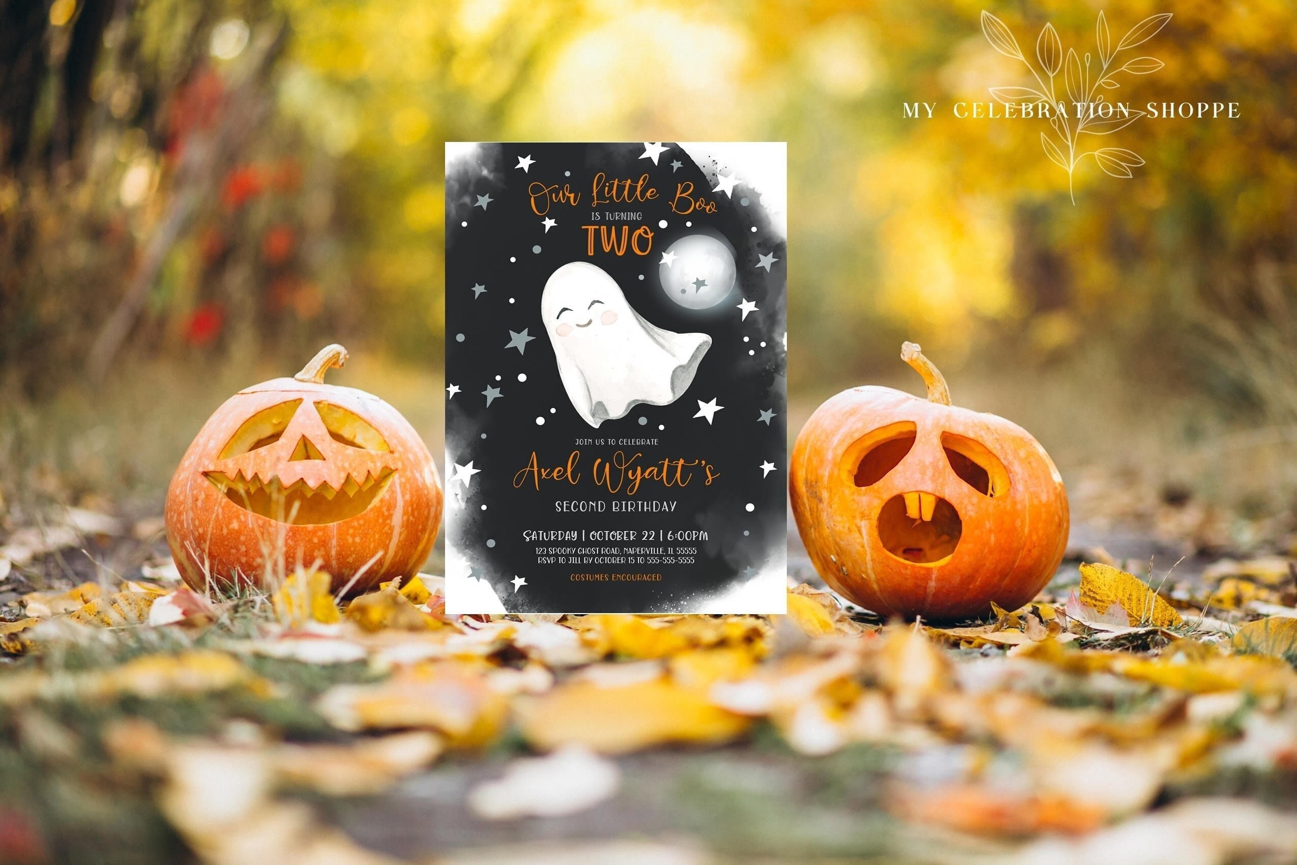 EDITABLE Halloween Ghost Invitation Halloween Party - Etsy